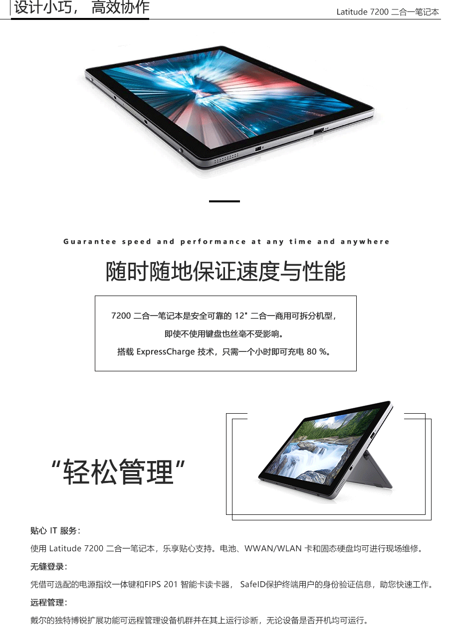 戴尔latitude 7200 12英寸二合一笔记本 笔记本 戴尔易安信dell Emc企采中心 商用笔记本 戴尔dell企业采购网