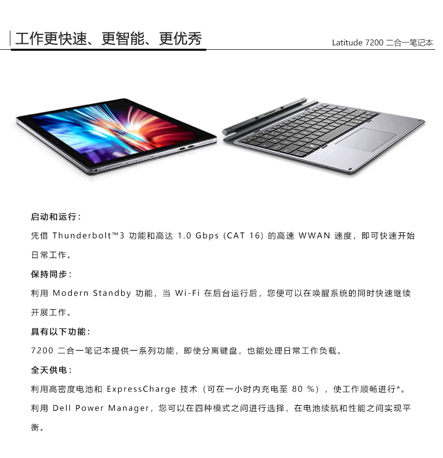 戴尔latitude 7200 12英寸二合一笔记本 笔记本 戴尔易安信dell Emc企采中心 商用笔记本 戴尔dell企业采购网